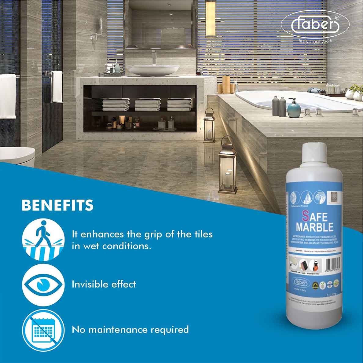 Faber Safe Marble: Anti-Slip Treatment for Tiles and Floors